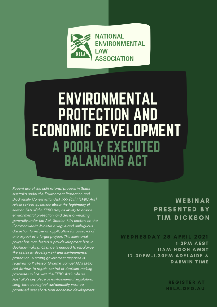 Webinar - Environmental Protection and Economic Development: A Poorly ...